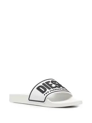 DIESEL® Logo-embossed Slides - White