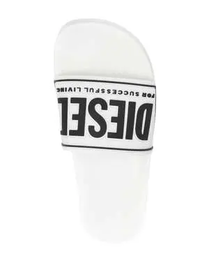 DIESEL® Logo-embossed Slides - White