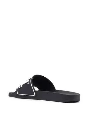 DIESEL® Logo-embossed Slides - Black