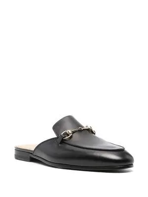 SCAROSSO Horsebit Leather Slippers