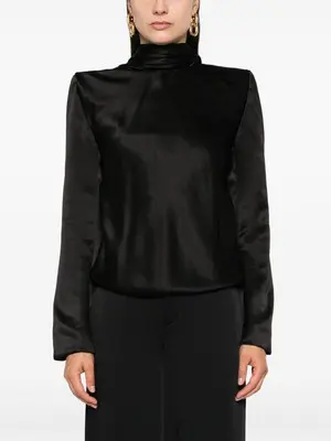 Saint Laurent Draped Blouse - Black