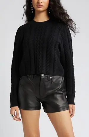 OPEN EDIT Mix Stitch Boxy Sweater