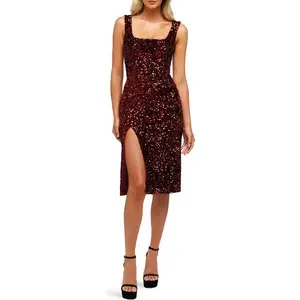 HELSI Beatrice Sequin Cocktail Dress - Merlot
