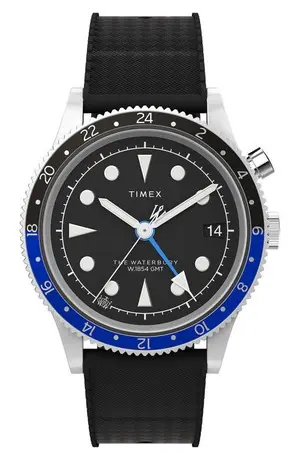TIMEX® Waterbury Traditional Gmt Strap Watch - Black