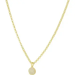 DEAN DAVIDSON Petit Pavé Knockout Disc Pendant Necklace - White Topaz/gold
