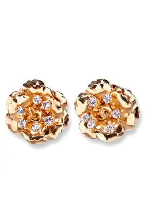 Carolina Herrera Small Flower Stud Earrings - Gold