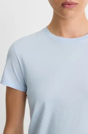 Vince Essential Crewneck Pima Cotton T-shirt - Porcelain Blue