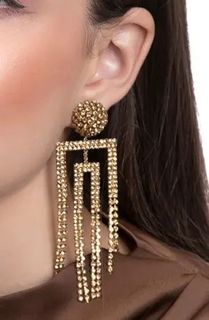 Deepa Gurnani Arita Crystal Drop Earrings