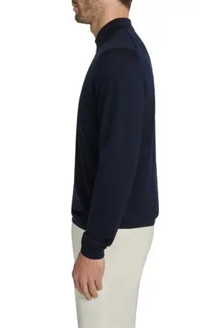 JACK VICTOR Long Sleeve Wool Blend Polo Sweater