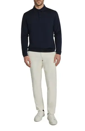 JACK VICTOR Long Sleeve Wool Blend Polo Sweater