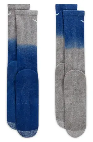 Nike Everyday Plus Dri-fit Cushioned Crew Socks 2-pack - Blue Multi-color