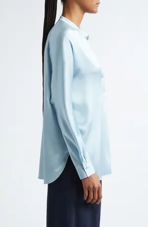 Vince Band Collar Popover Shirt