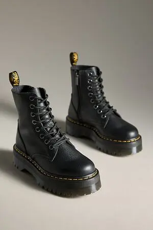Dr. Martens Jadon Leather Boots - Black Pisa