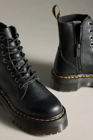 Dr. Martens Jadon Leather Boots - Black Pisa