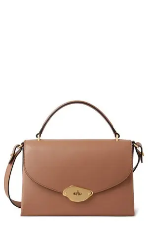 Mulberry Lana High Gloss Leather Top Handle Bag - Sable