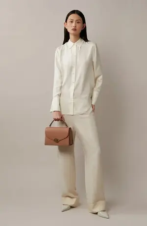 Mulberry Lana High Gloss Leather Top Handle Bag - Sable