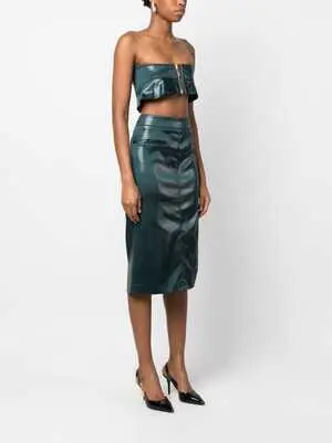 GENNY Asymmetric Shiny-finish Skirt