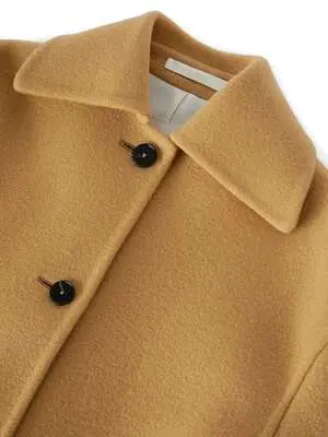 JIL SANDER Virgin Wool Single-breasted Coat - Brown