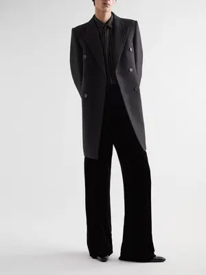 Saint Laurent Double-breasted Wool Overcoat