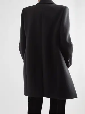 Saint Laurent Double-breasted Wool Overcoat