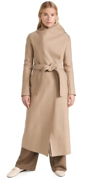 Harris Wharf London Long Pressed Wool Volcano Coat