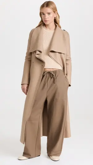 Harris Wharf London Long Pressed Wool Volcano Coat