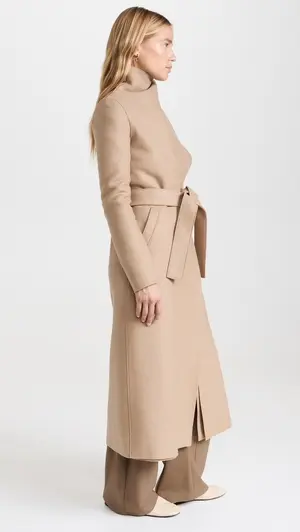 Harris Wharf London Long Pressed Wool Volcano Coat