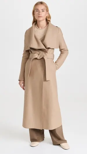 Harris Wharf London Long Pressed Wool Volcano Coat
