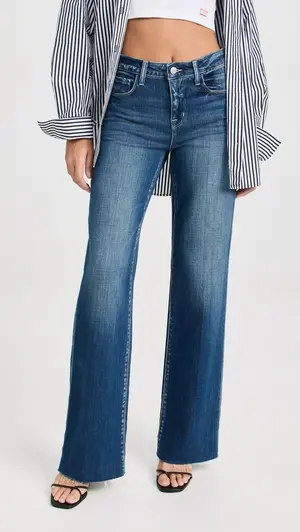 L'Agence Scottie High Rise Wide Leg Jeans - Hasting