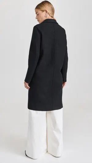 Harris Wharf London Boiled Wool Overcoat - Black