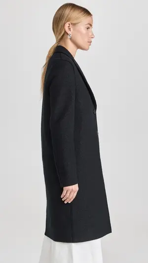 Harris Wharf London Boiled Wool Overcoat - Black