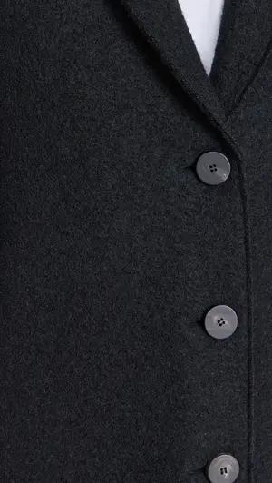 Harris Wharf London Boiled Wool Overcoat - Black