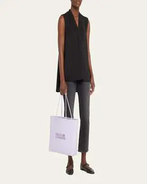 EXCLUSIVE Bg Leather Shopping Tote Bag