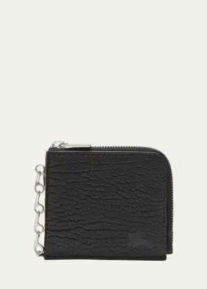 Burberry Men's Leather B Chain Zip Wallet - Black