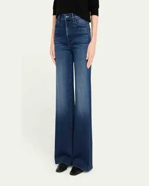 MOTHER The Hustler Roller Sneak Full Length Jeans - Dkblue