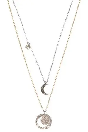 SWAROVSKI Crystal Wishes Moon Necklace - Black