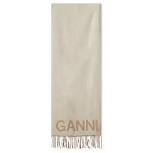 GANNI Fringed Wool Scarf