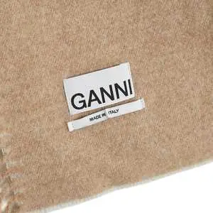 GANNI Fringed Wool Scarf