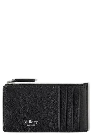Mulberry Continental Zip Leather Card Holder - Black