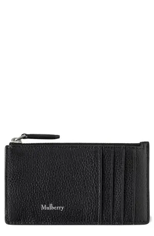 Mulberry Continental Zip Leather Card Holder - Black