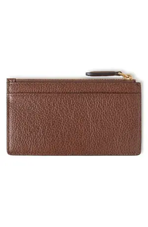 Mulberry Continental Zip Leather Card Holder - Oak