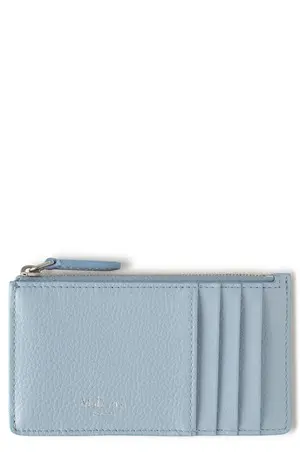 Mulberry Continental Zip Leather Card Holder Poplin Blue