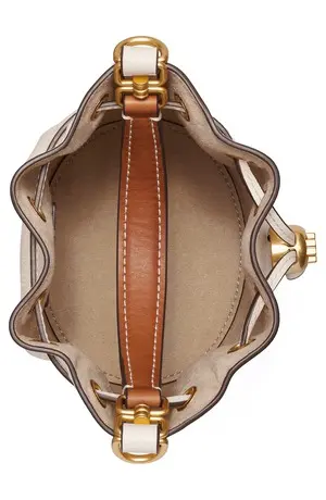 Tory Burch Mini T Monogram Perforated Leather Bucket Bag