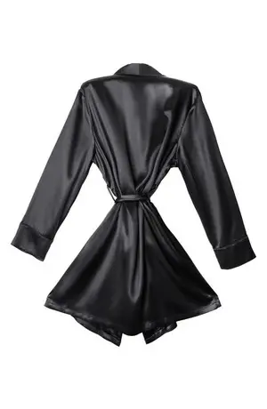 BLISSY Mulberry Silk Robe - Black