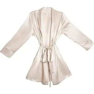 BLISSY Mulberry Silk Robe Champagne