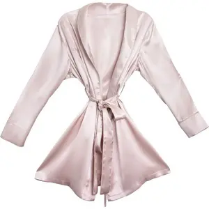 BLISSY Mulberry Silk Robe Pink