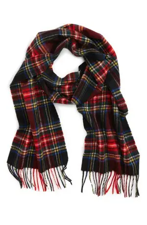 Barbour New Check Lambswool & Cashmere Scarf - Black