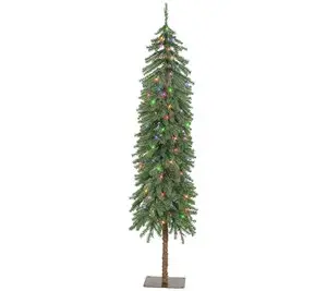 PULEO INTERNATIONAL Puleo 6' Pre-lit Alpine Artificial Tree 200 Mul Ti-color Light - One-color