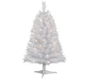 PULEO INTERNATIONAL Puleo 3' Pre-lit White Snow Ridge Artificial Fir Tree - One-color