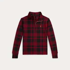 Ralph Lauren Plaid Cotton Interlock Pullover - Red
